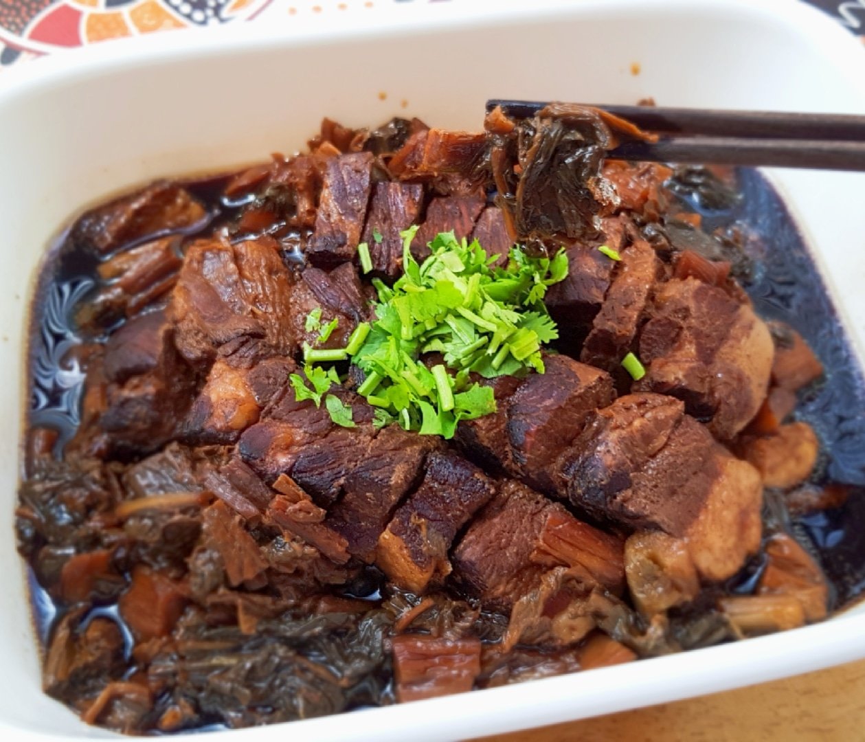 Pork Belly with Sweet Preserved Mustard Vegetable (Mei Cai Kou Rou)梅菜扣肉 ...
